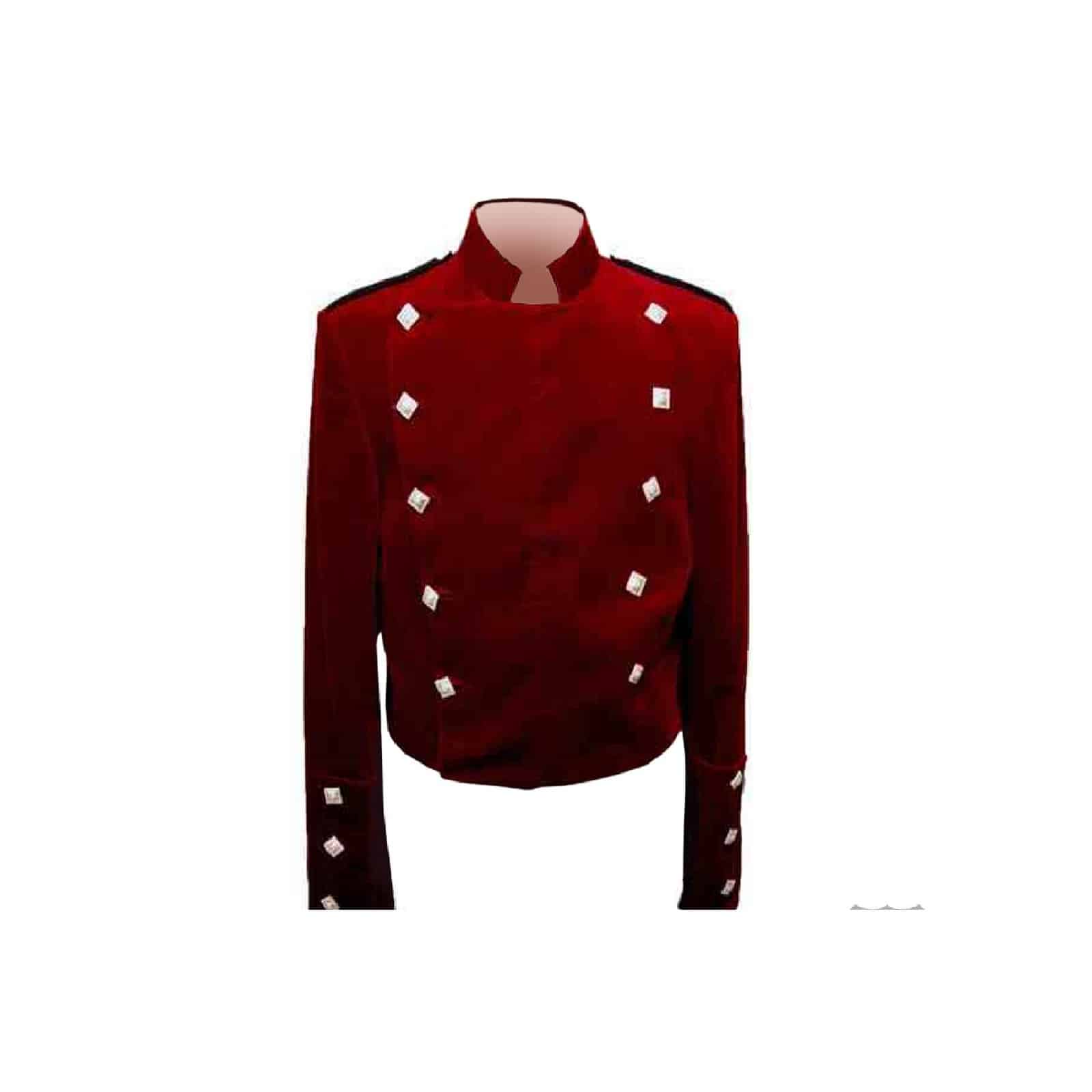 Scottish Red Velvet Jacket | Doublet Jacket For Sale Nov 2020- Rocketkilts